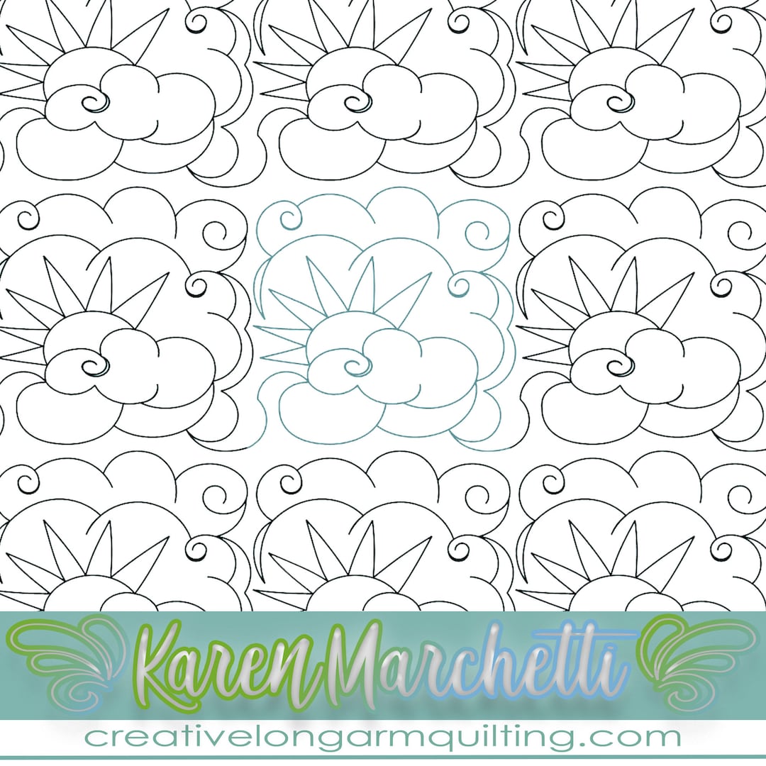 You Are My Sunshine Longarm Quilting Digital Design Pattern Edge to Edge E2e Panto Pantograph ...