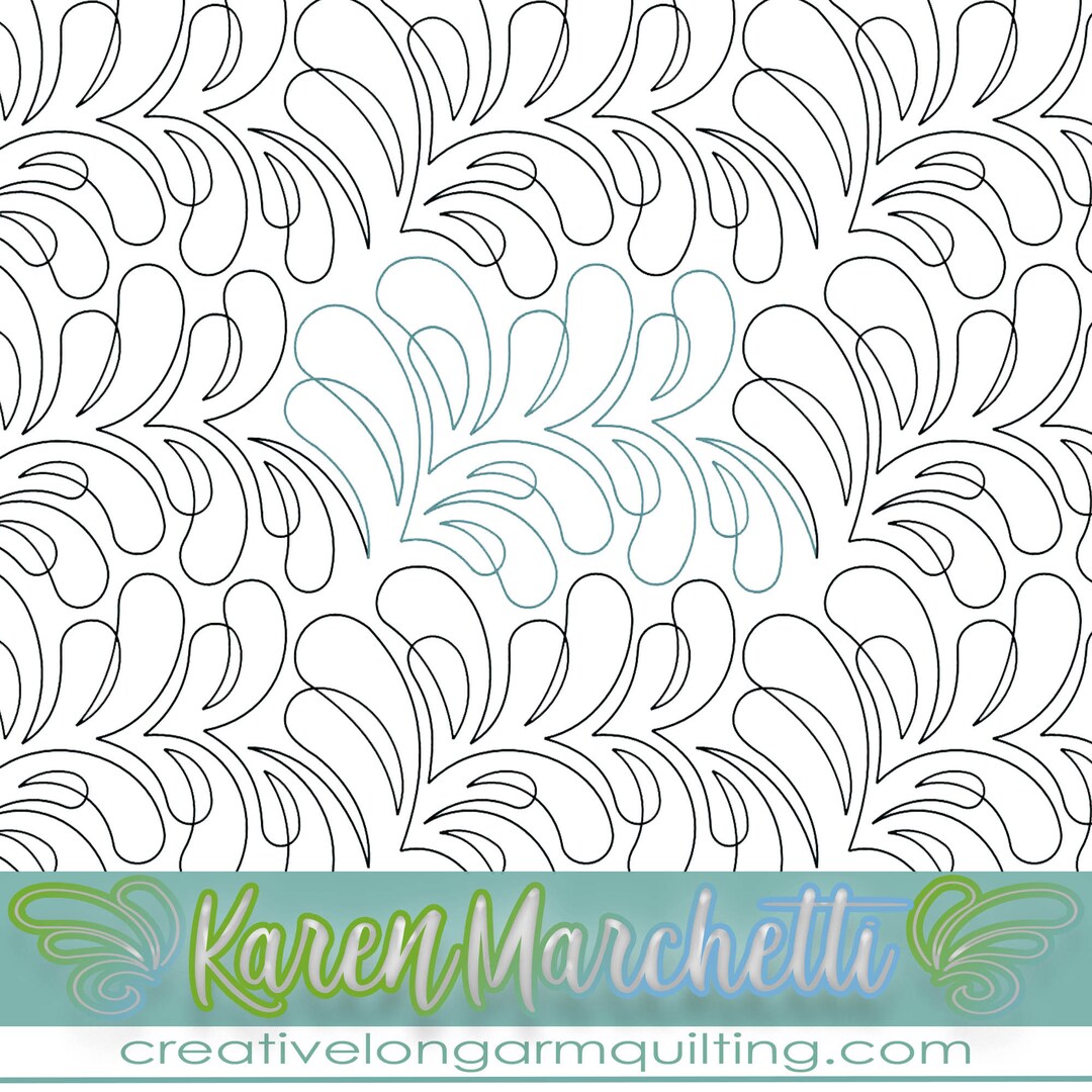 Cross Feathers Longarm Quilting Digital Design Pattern Edge to Edge E2e Panto Pantograph ...