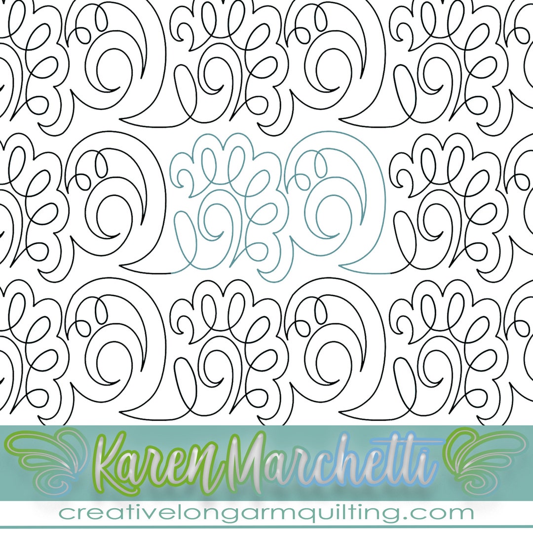 Loops and Swirls Longarm Quilting Digital Design Pattern Edge to Edge E2e Panto Pantograph ...