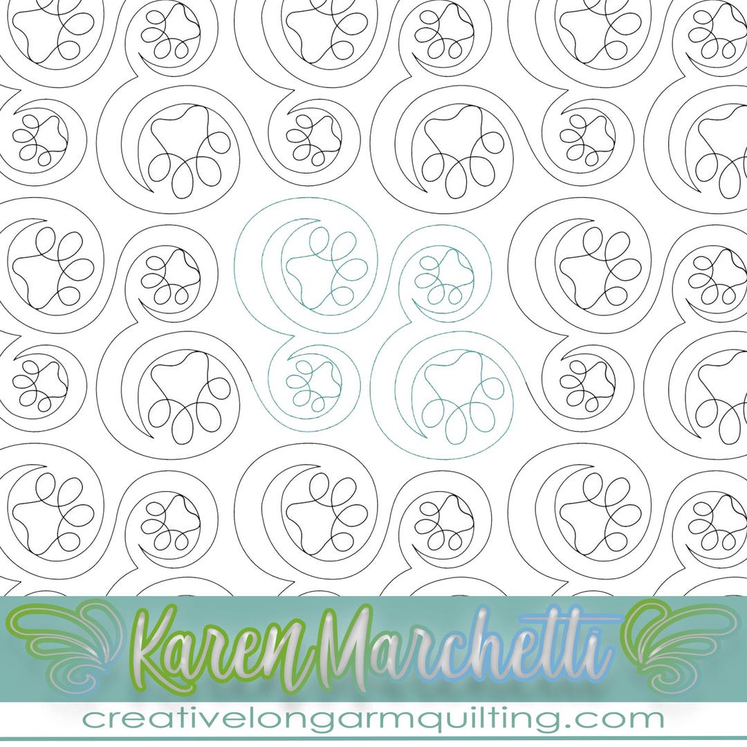 Paw Prints Longarm Quilting Pattern: E2E Digital Design (download) - Etsy