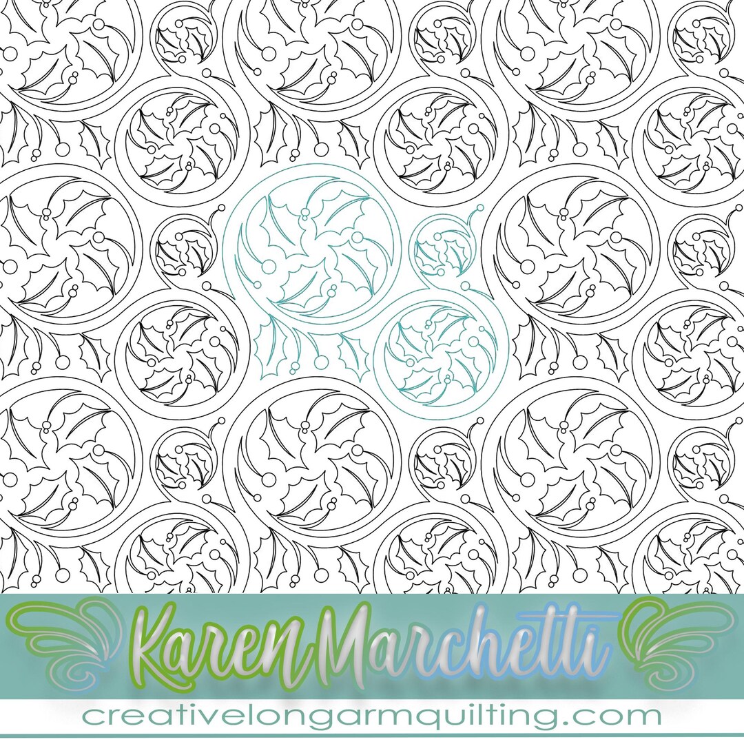 Anticipation Holly Longarm Quilting Digital Design Pattern Edge to Edge E2e Pantograph ...