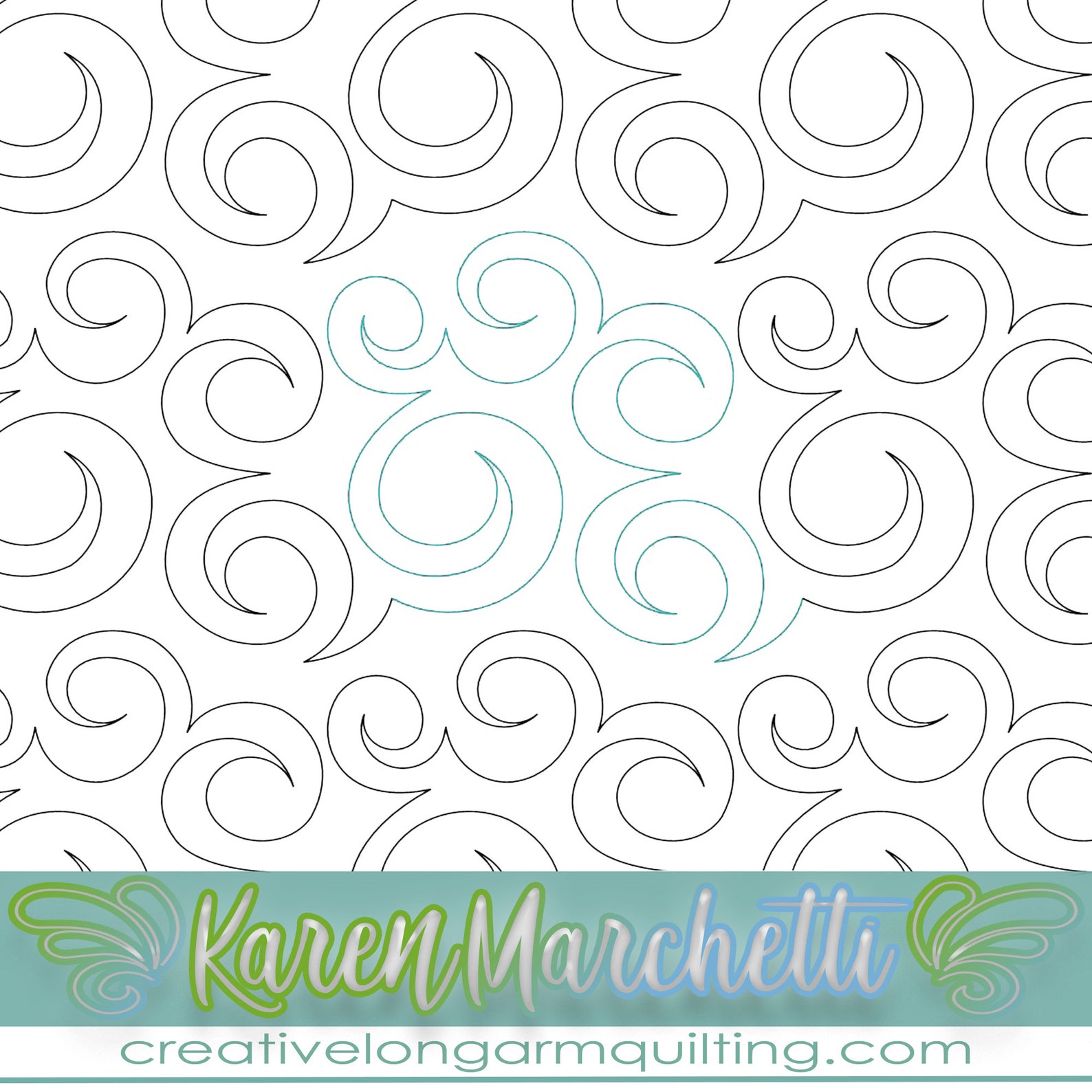 3ses Biggie Swirls Longarm Quilting Pattern, Edge to Edge (digital ...