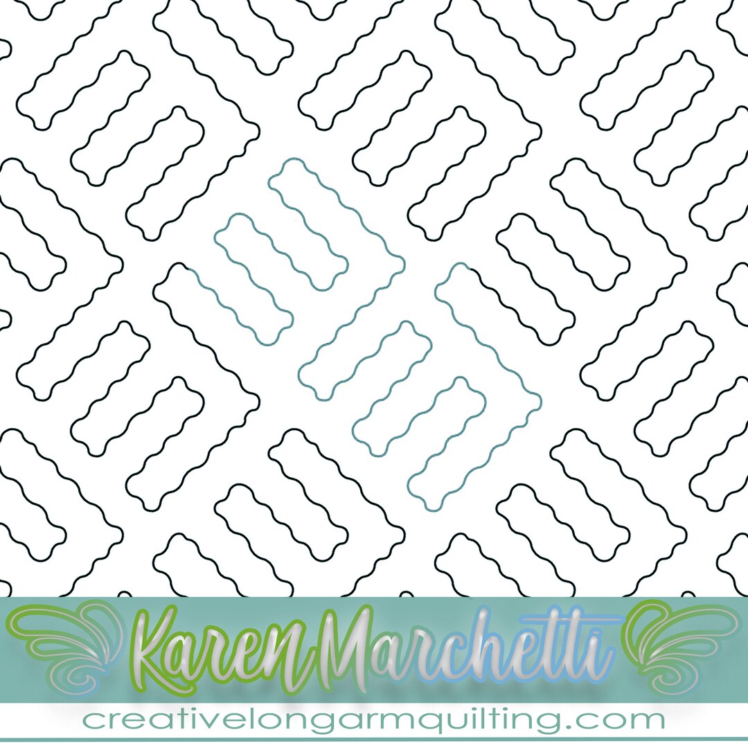 Basketweave Wiggle Longarm Quilting Digital Design Pattern Edge to Edge E2e Panto Pantograph ...
