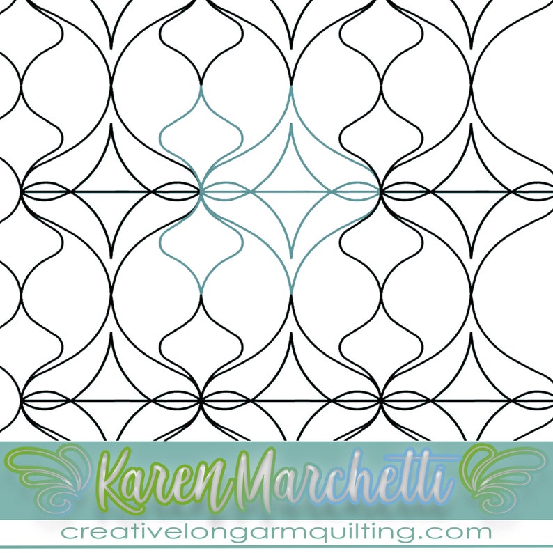 Ogee 2 Longarm Quilting Digital Design Pattern Edge to Edge E2e Panto Pantograph Computerized ...