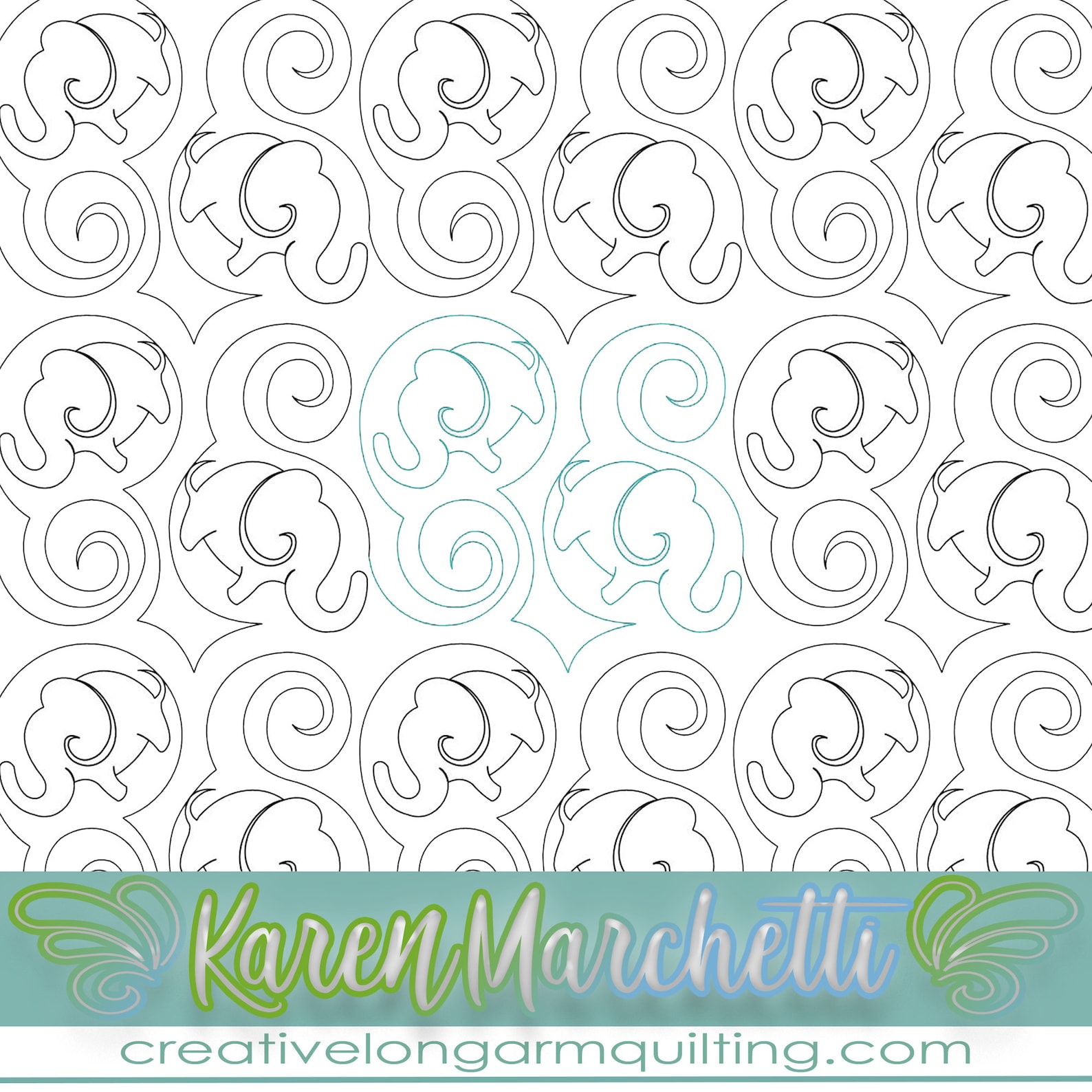 Baby Elephants Longarm Quilting Digital Design Pattern Edge to Edge E2e ...