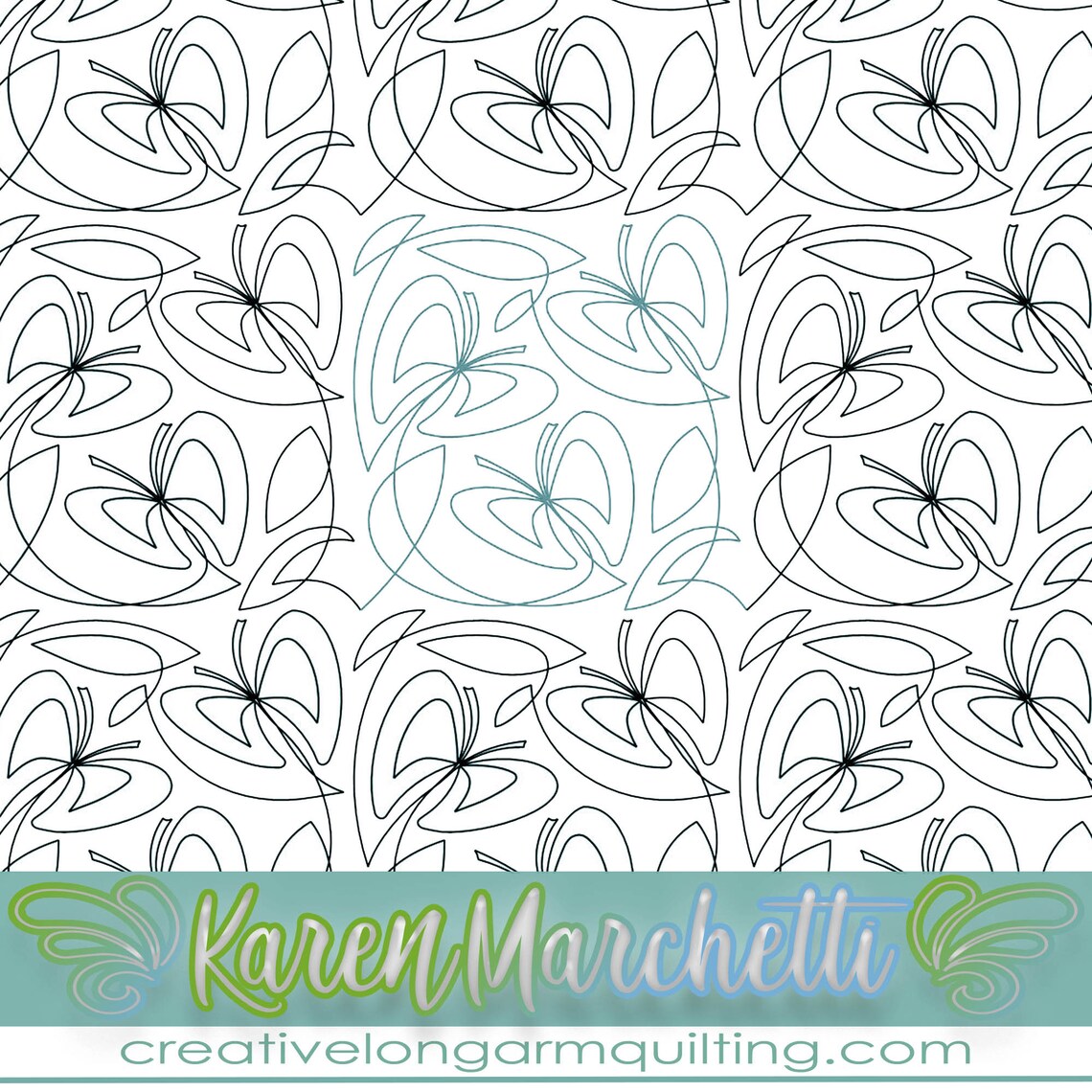 Mod Butterfly 02 Longarm Quilting Digital Design Pattern Edge to Edge ...