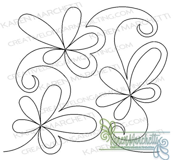 Quilting Art & Collectibles longarm Loopy Flower digital quilting ...