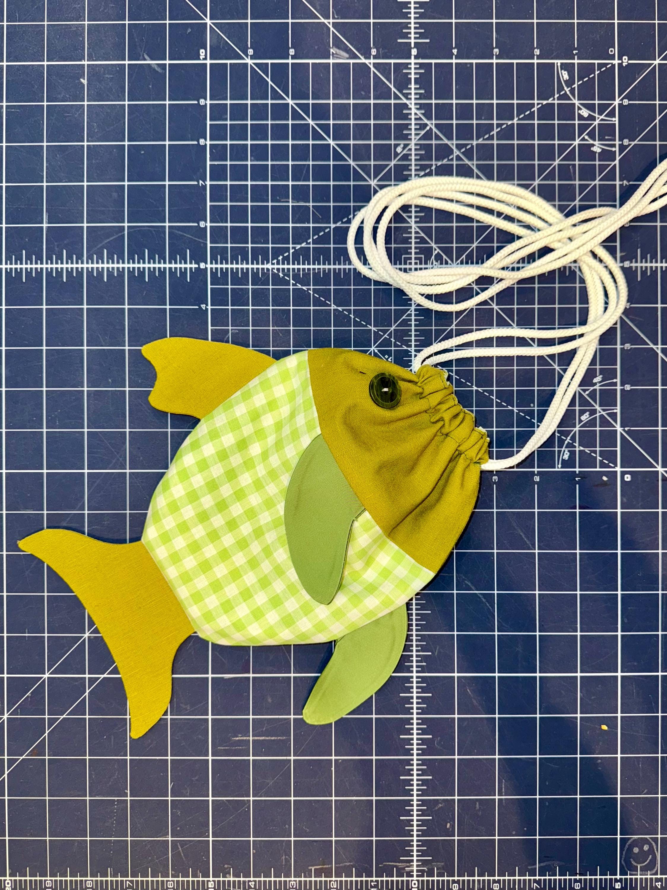 Fish Drawstring Bag Sewing Pattern | Beginner DIY Fabric Project (PDF ...