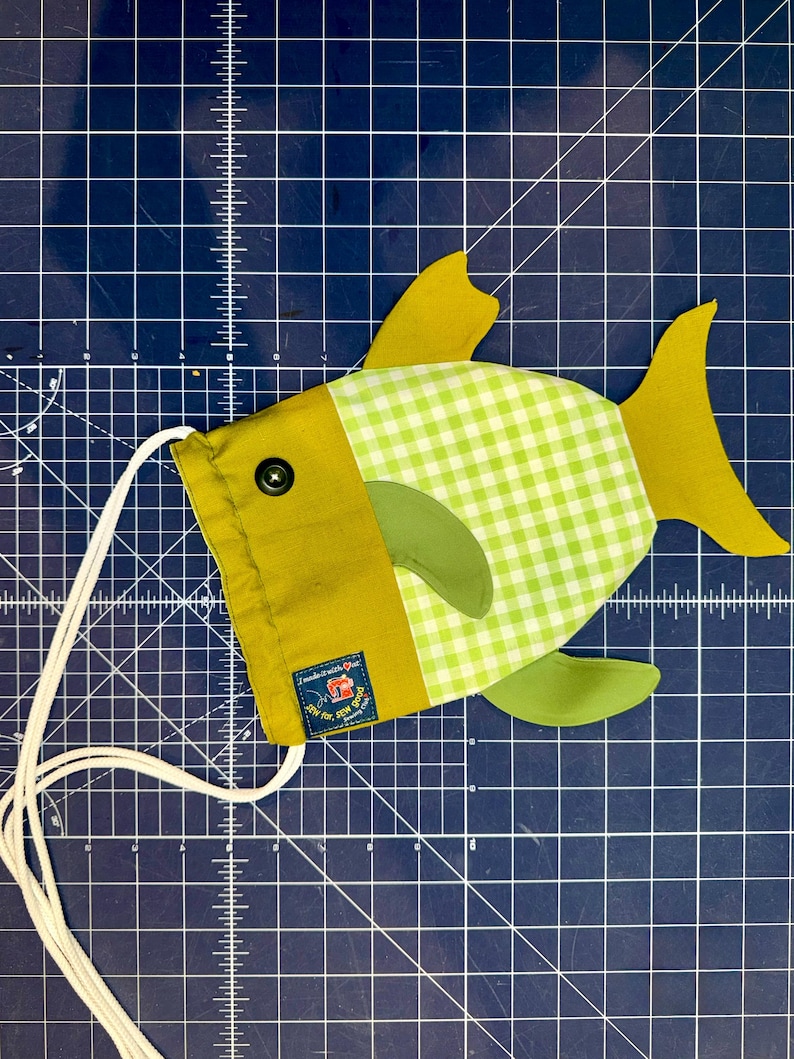 Fish Drawstring Bag Sewing Pattern | Beginner DIY Fabric Project (PDF ...