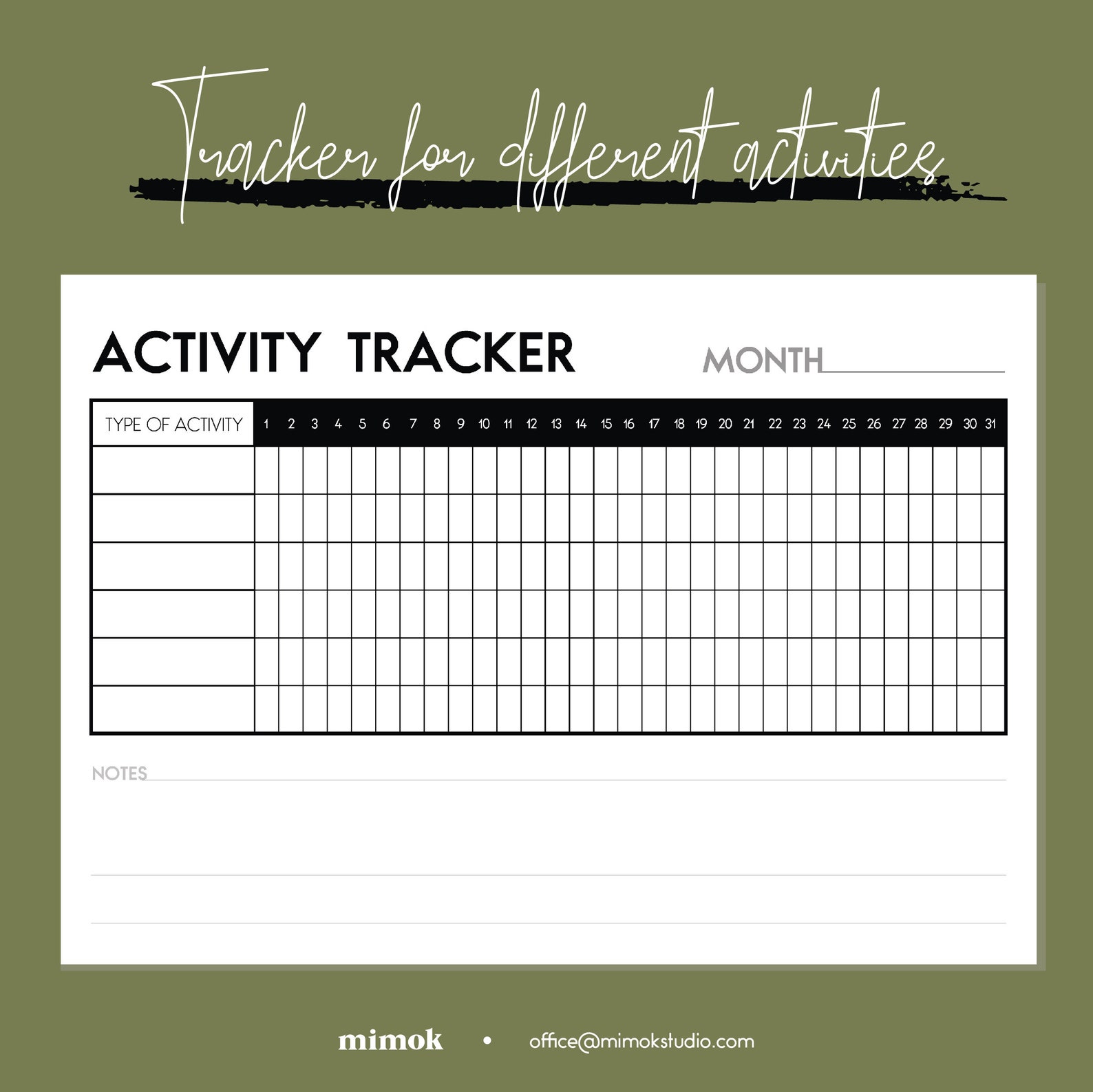 Activity Tracker Printable: Goals Work Tracker Task Tracker. - Etsy