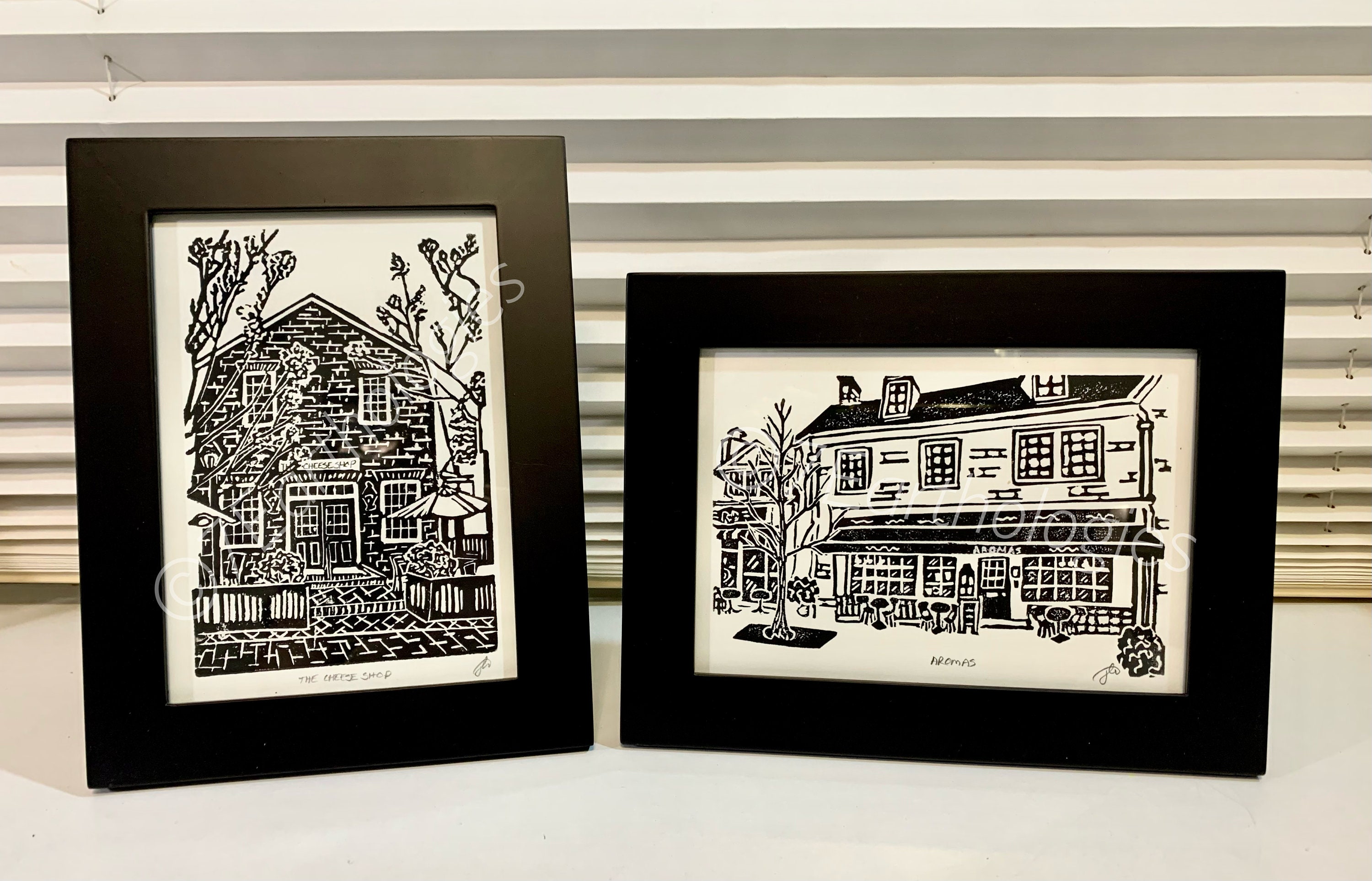 Cheese Shop Lino Print: Williamsburg College Art, Hand-printed Linocut ...