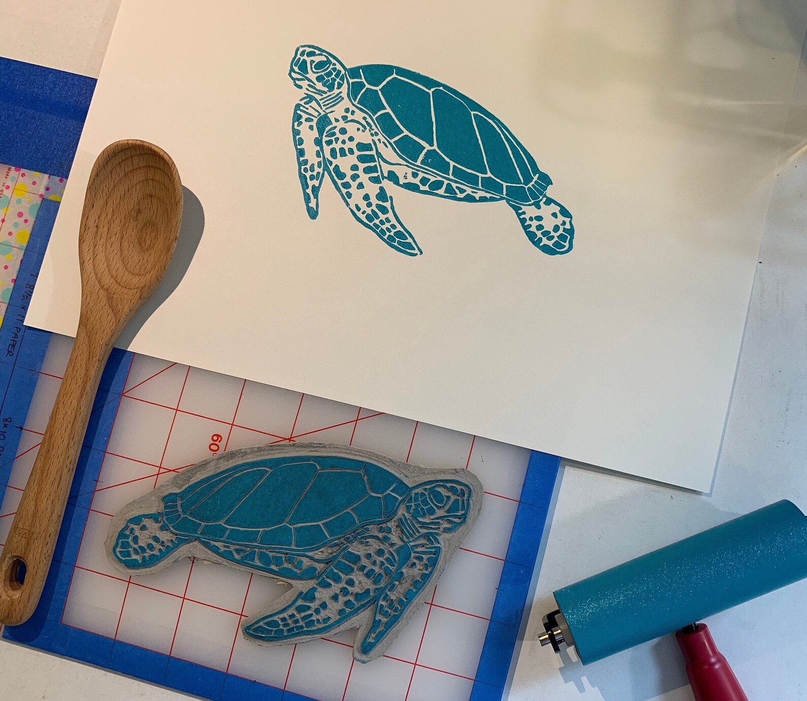Sea Turtle Lino Print | Turtle Print | Ocean Art | Sea Turtle Art ...