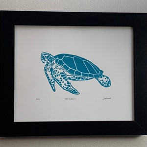 Sea Turtle Lino Print | Turtle Print | Ocean Art | Sea Turtle Art ...
