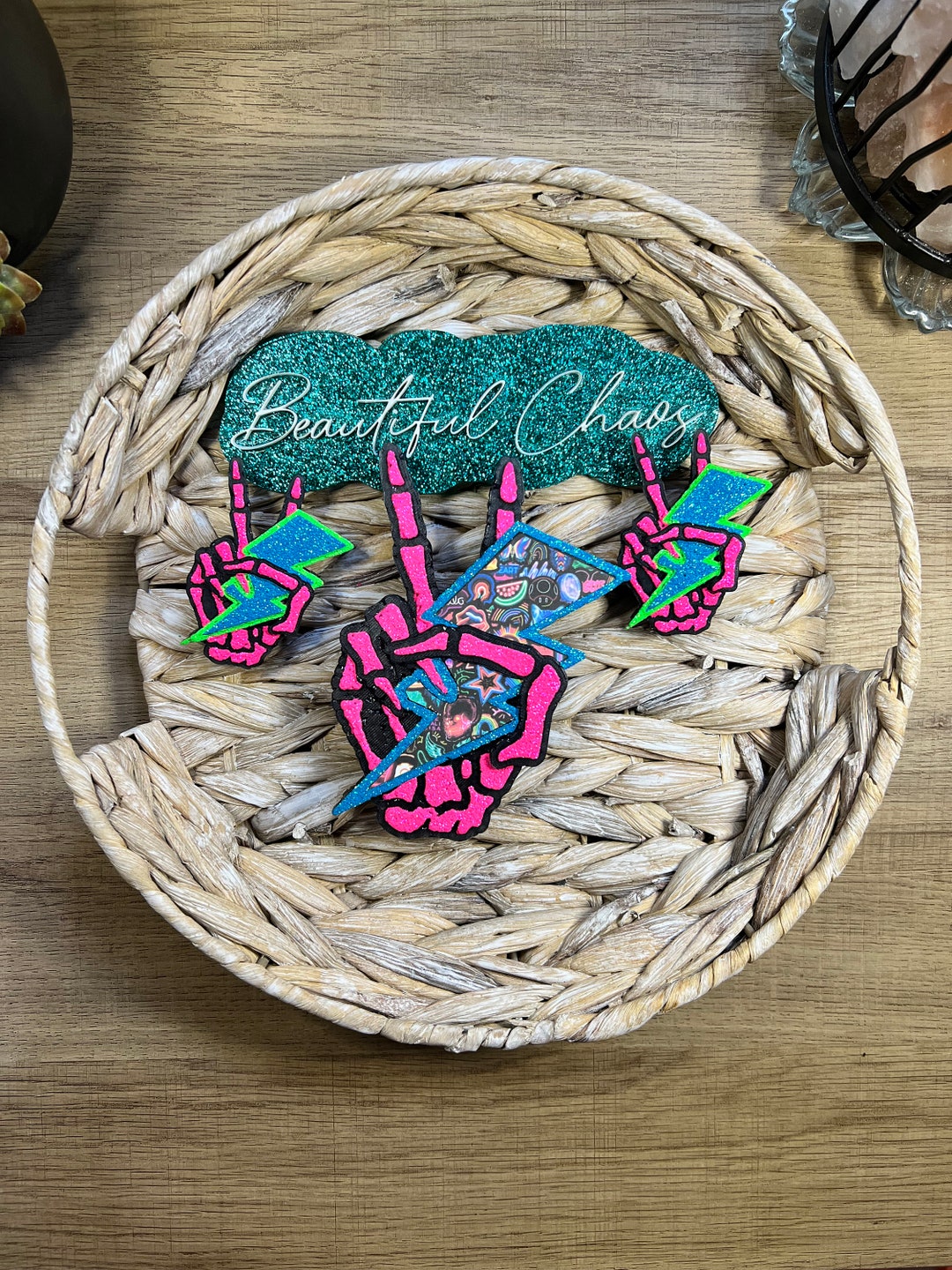 Peace Skeleton Hand With Bolt Freshie/ Skelly Hand/ Air Freshener/ Car ...