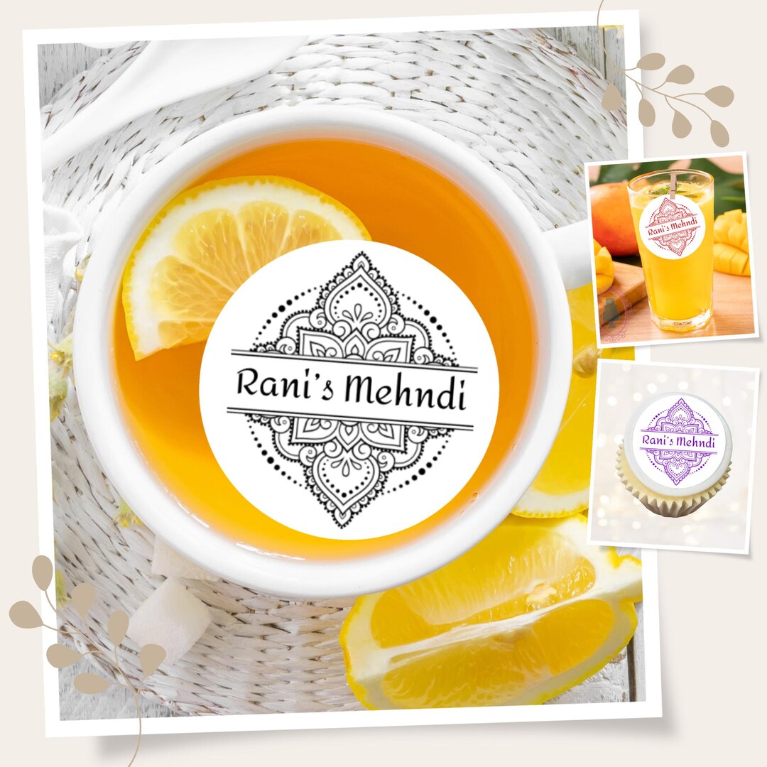 Edible Premium Wafer Mehndi Celebration Wedding Personalised Drink ...