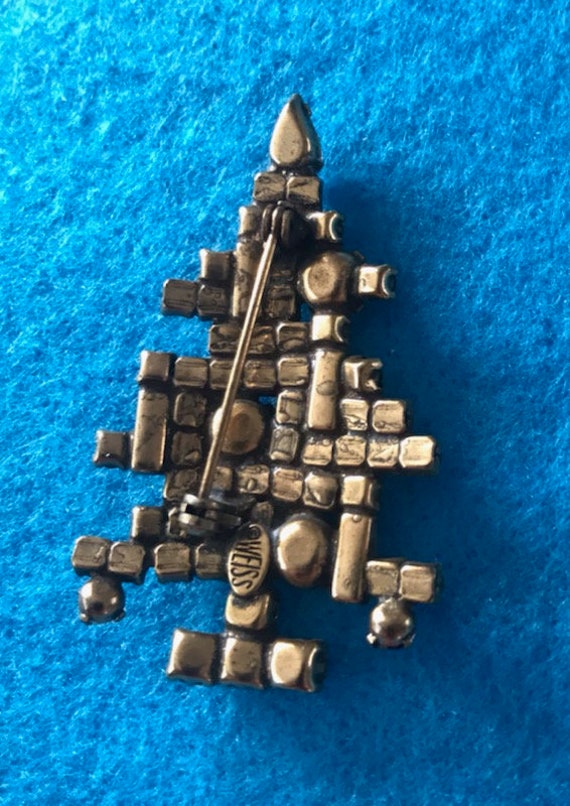 Vintage Weiss Christmas Tree Pin - Gem