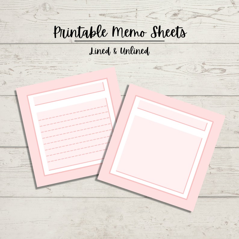 Printable Memo Sheets, Cute Memo Sheets, Printable Stationary ...