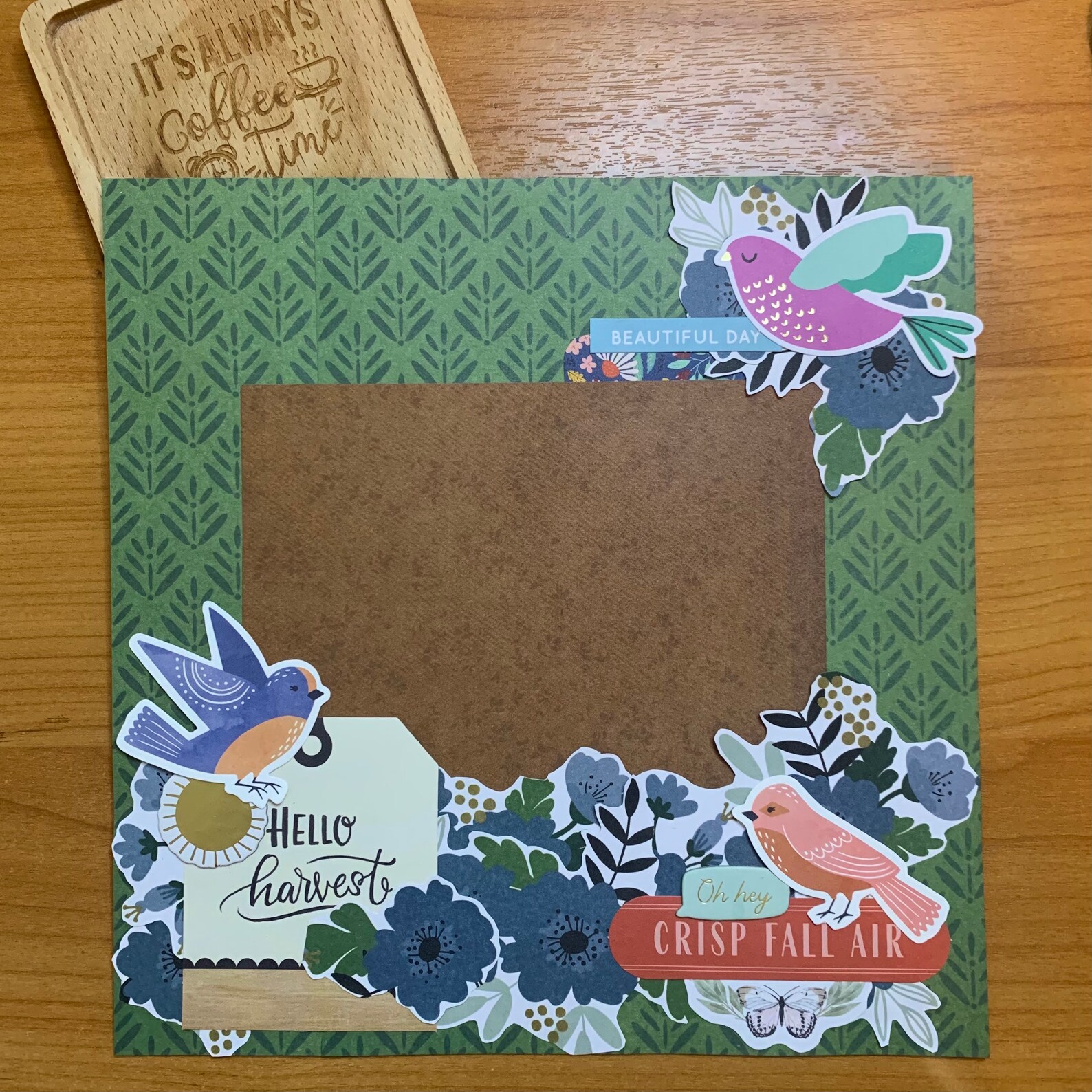 Birds 8x8 Scrapbook Page Layout Premade - Etsy
