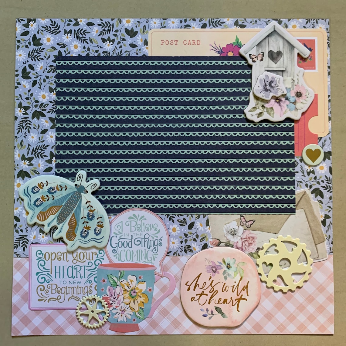 Girl 8x8 Scrapbook Page Layout Premade - Etsy