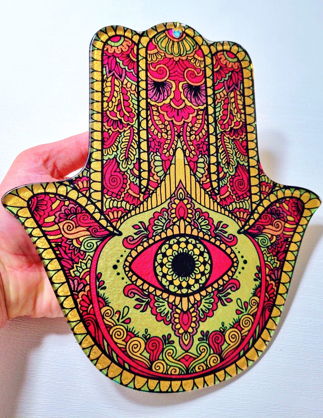 Extra Large Hamsa Hand Wall Decor: Fusion Glass Amulet - Etsy
