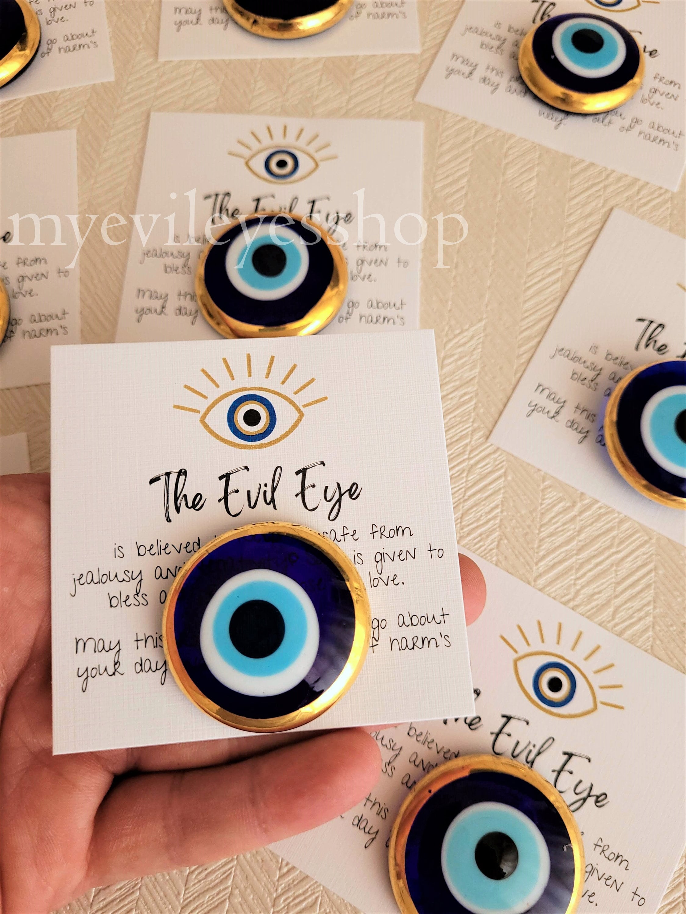 Gold Evil Eye Magnet Favors With Personalized Evil Eye - Etsy