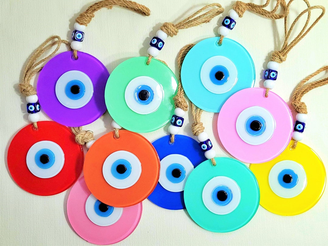 Fused Glass Opac Colored Evil Eye Wall Decor, Greek,evil Eye,good Luck ...