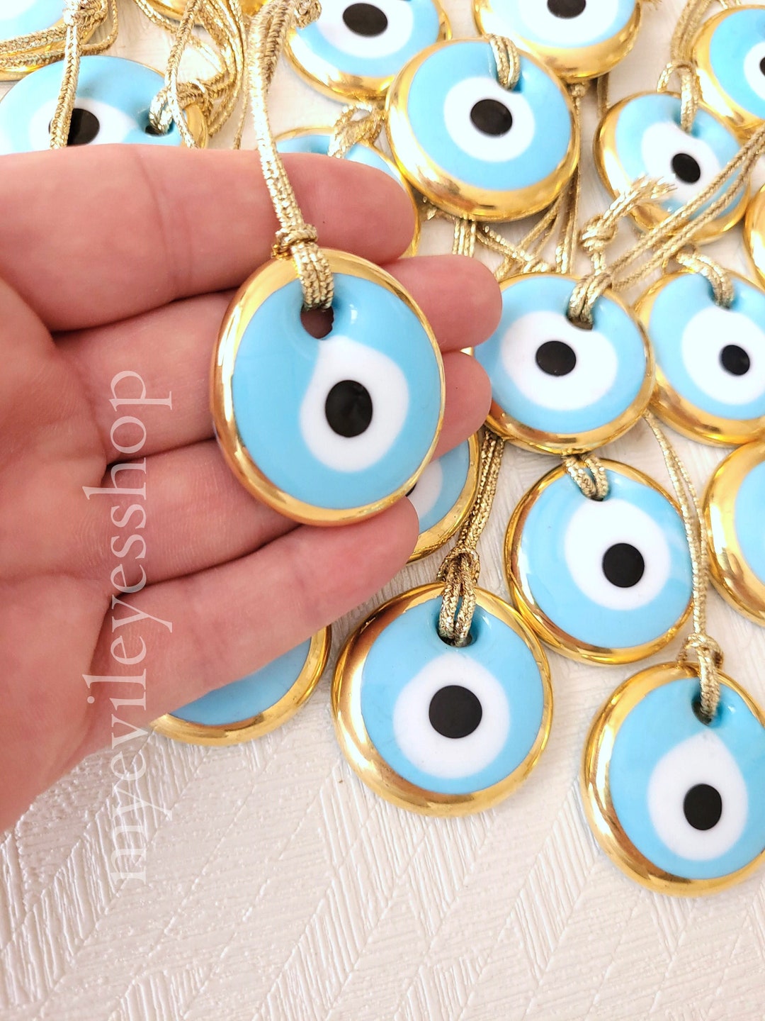 Gold Trim Turquoise Evil Eye Favors100 PCS Golden Party - Etsy UK