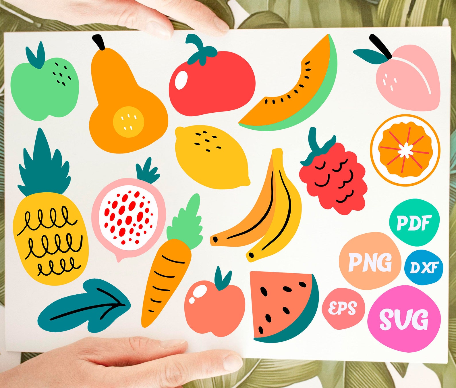 Fruits Svg, Fruit SVG, Cute Fruits PNG, Cute Fruits Vector Clipart ...