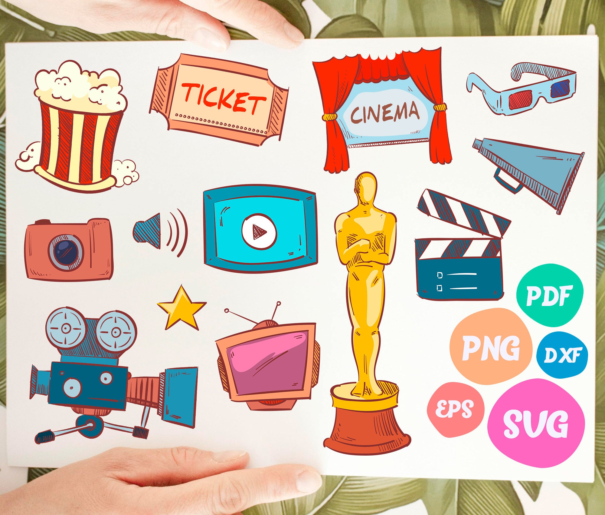 Cinema Svg,vintage Cinema Svg, Movie Svg,popcorn Svg,movie Frame,cinema ...