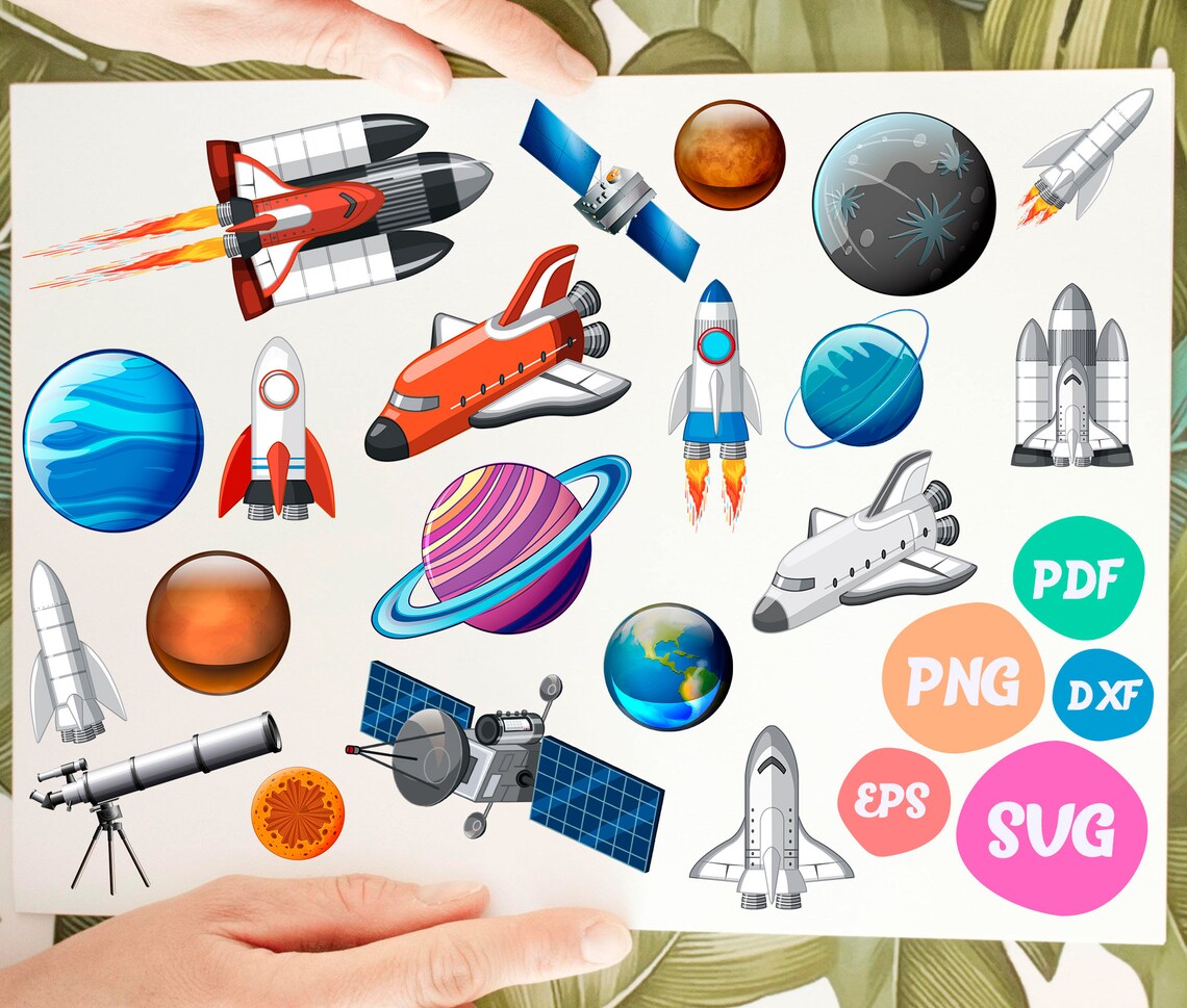 Space Svgspace Clipart Svg Bundle Outer Space Clipart - Etsy