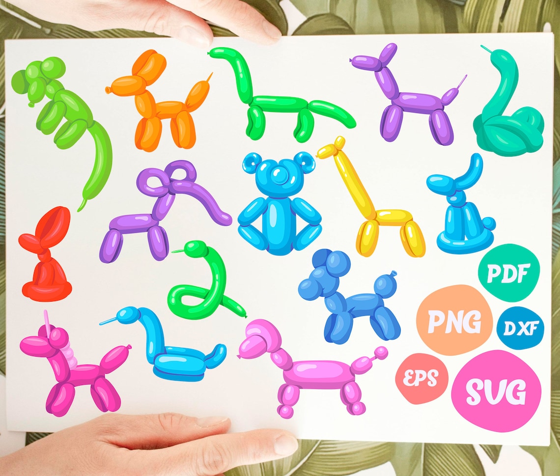 Balloon Animals Svgballoon Animal Svgballoon Party Animals - Etsy