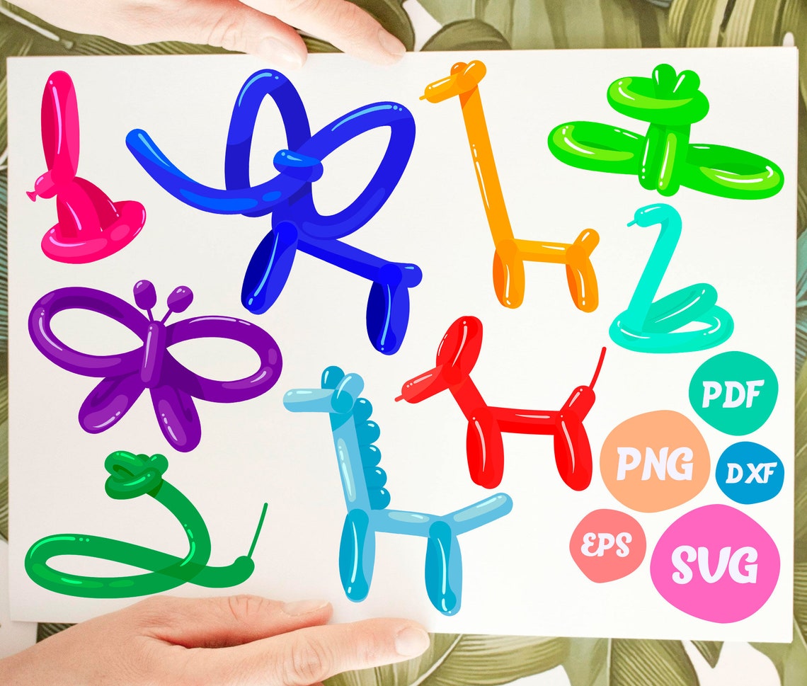 Baloon Animals Svg,baloons Svg,balloon Party Animals Svg,dog Balloon ...