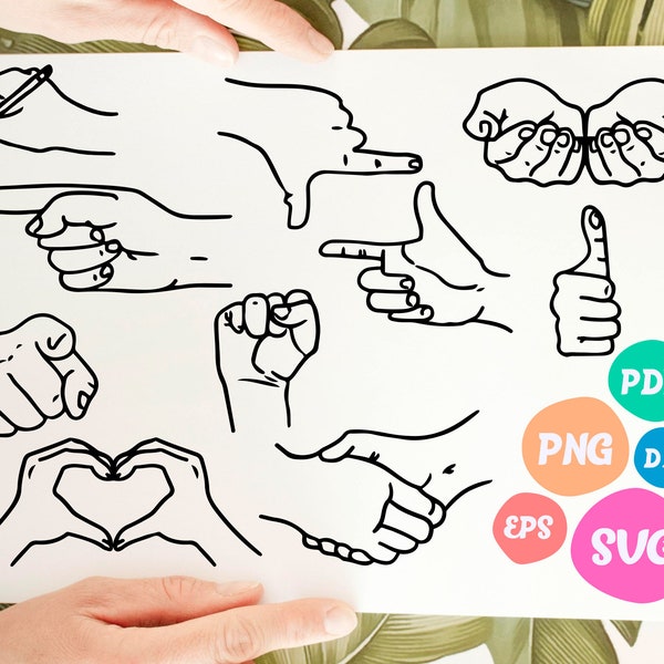 Hand Gestures Svg - Etsy