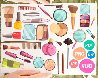 Cosmetics SVG, Cosmetic Tools, Cosmetics Vector Clipart, Makeup Svg ...