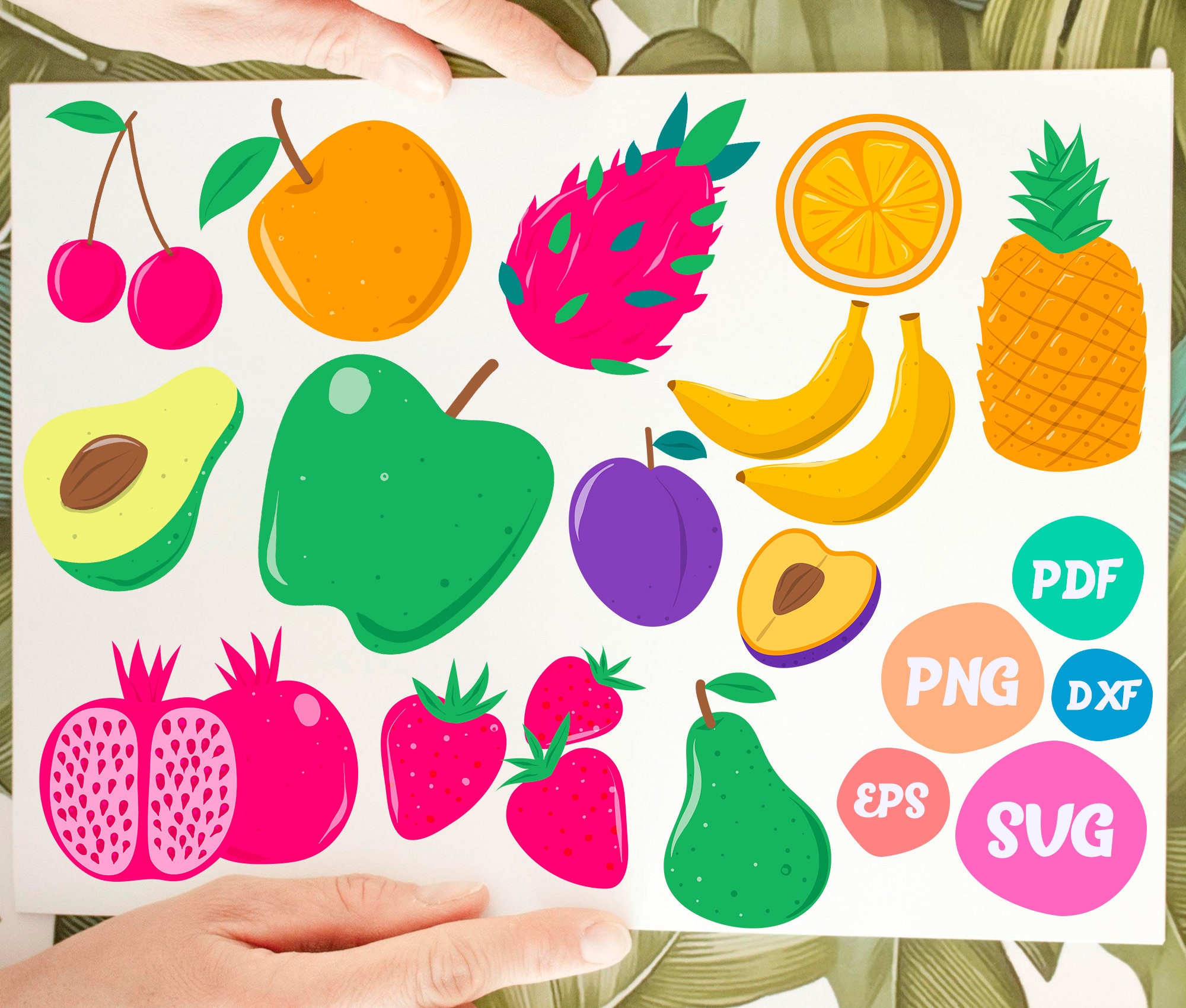Fruit Svg,fruit Clipart, Fruits Vector Clip Art,fruits Print, Fruits ...