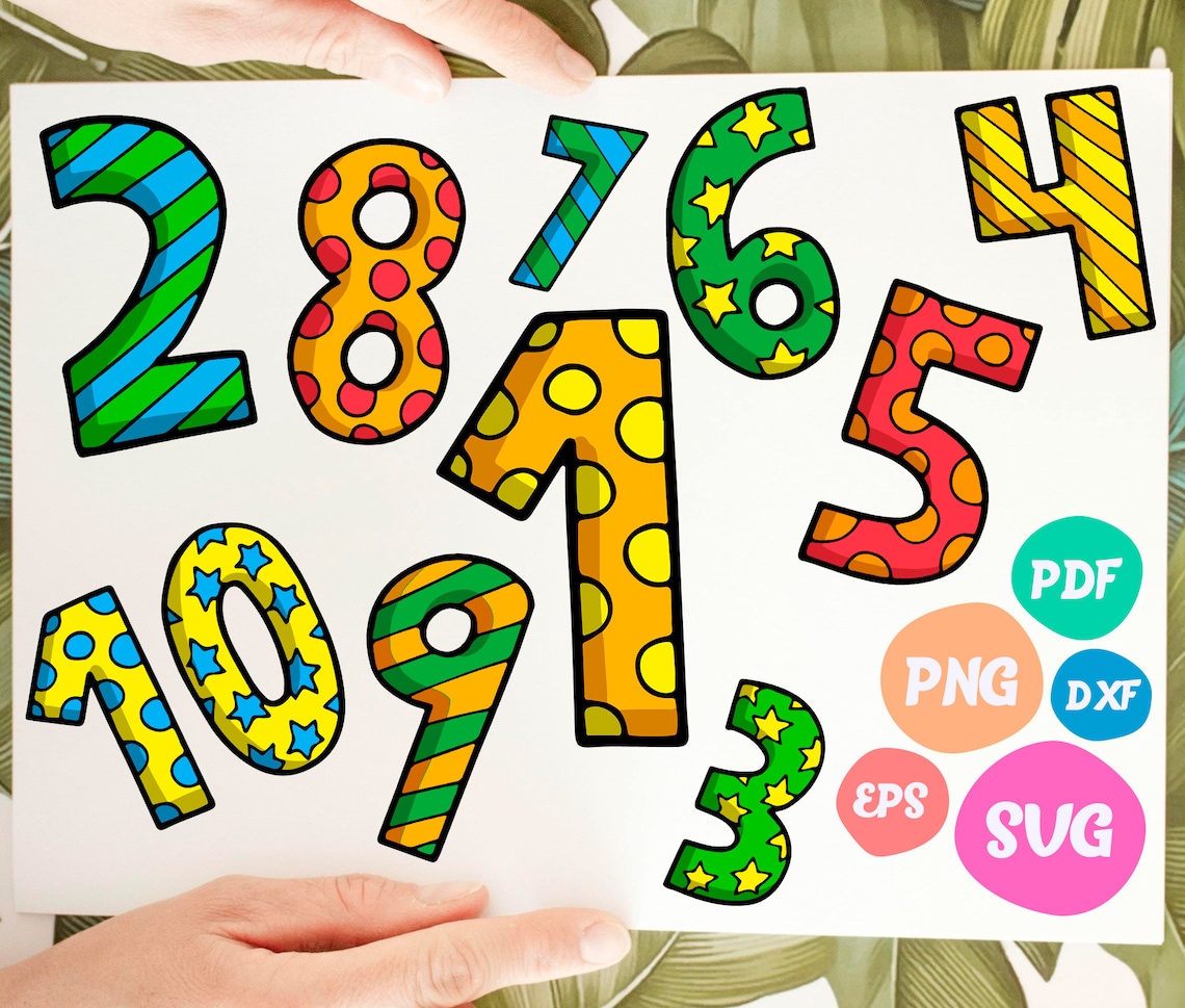 Colorful Numbers Svg,kids Numbers Svg, Numbers Svg,colorful Numbers Svg ...