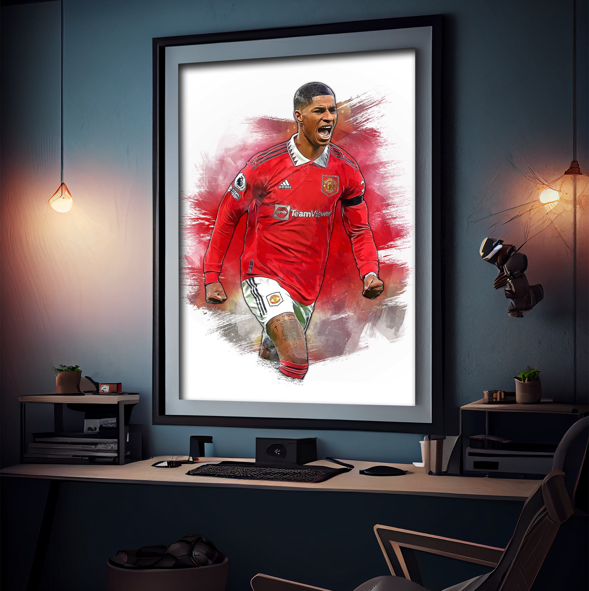 Marcus Rashford Poster Premium Football Wall Art Print - Etsy