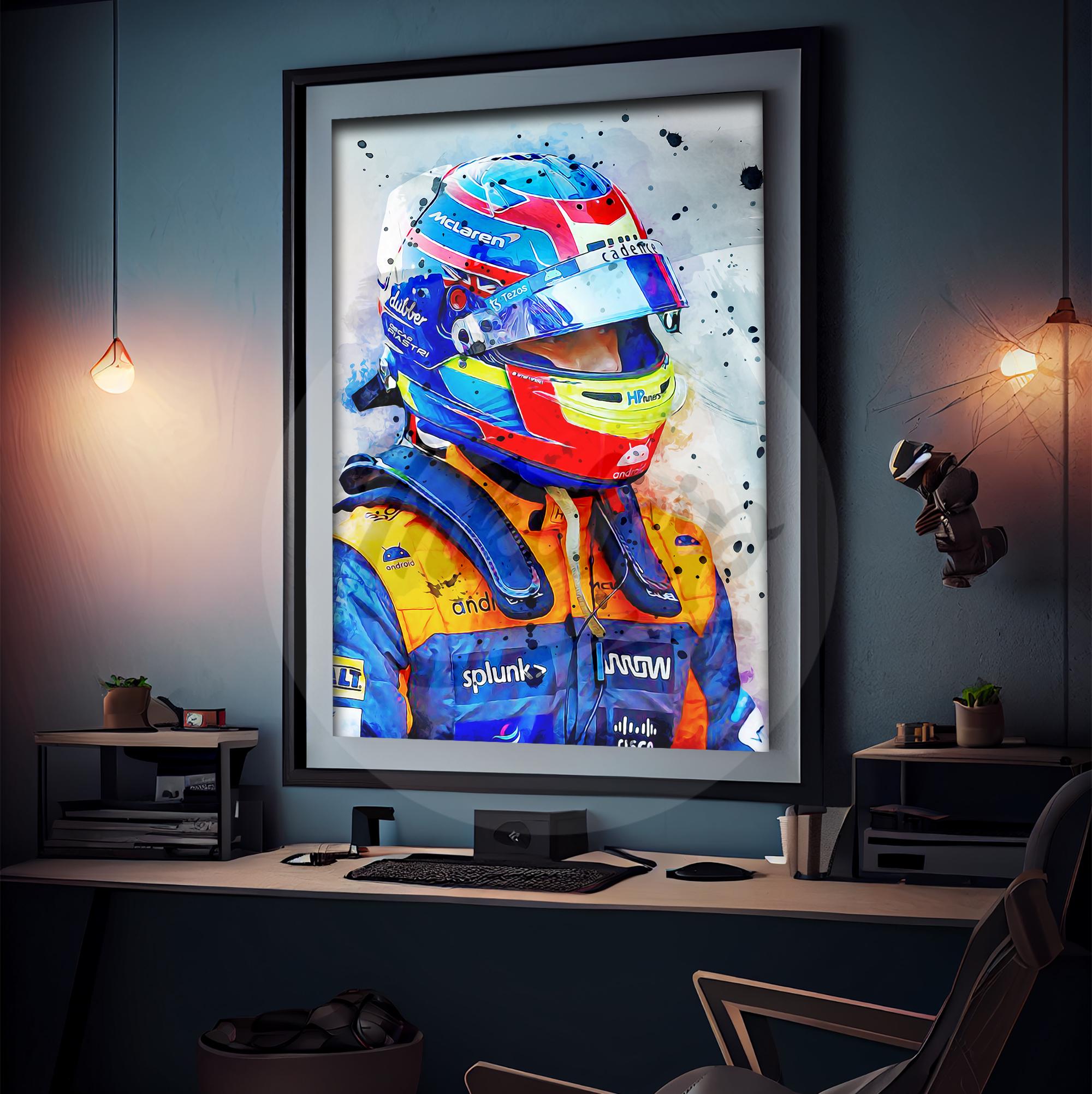 Oscar Piastri Print Mclaren F1 Wall Art - Oscar Piastri Poster Birthday ...