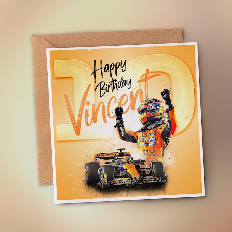 Custom Oscar Piastri Birthday Card - Mclaren F1 Design With Custom ...