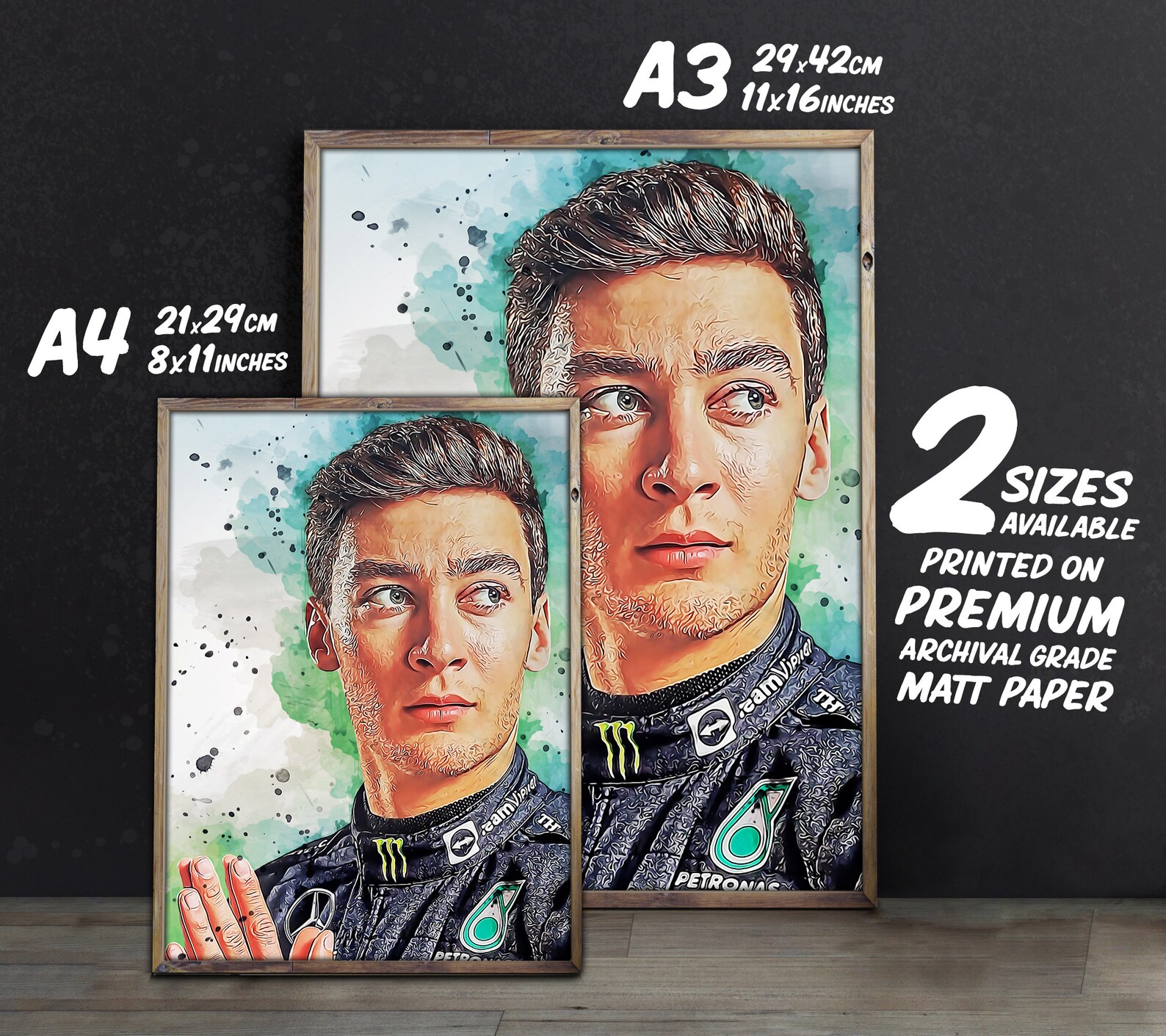 George Russell Poster Mercedes AMG F1 Formula One Wall Art - Etsy UK