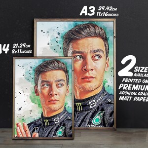 George Russell Poster Mercedes AMG F1 Formula One Wall Art - Etsy UK