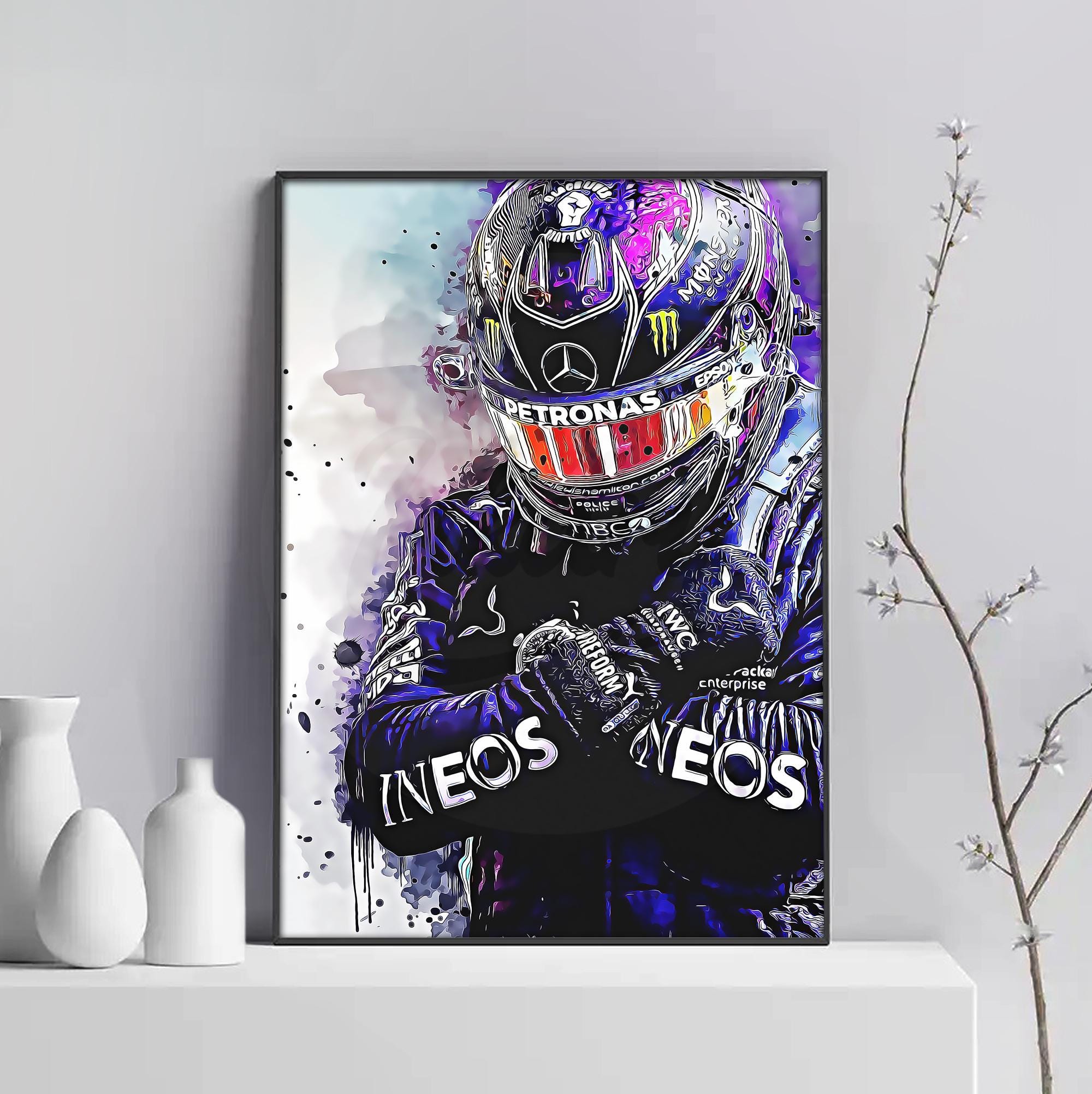 Lewis Hamilton Poster Wakanda Forever Pose Mercedes AMG F1 Formula One ...