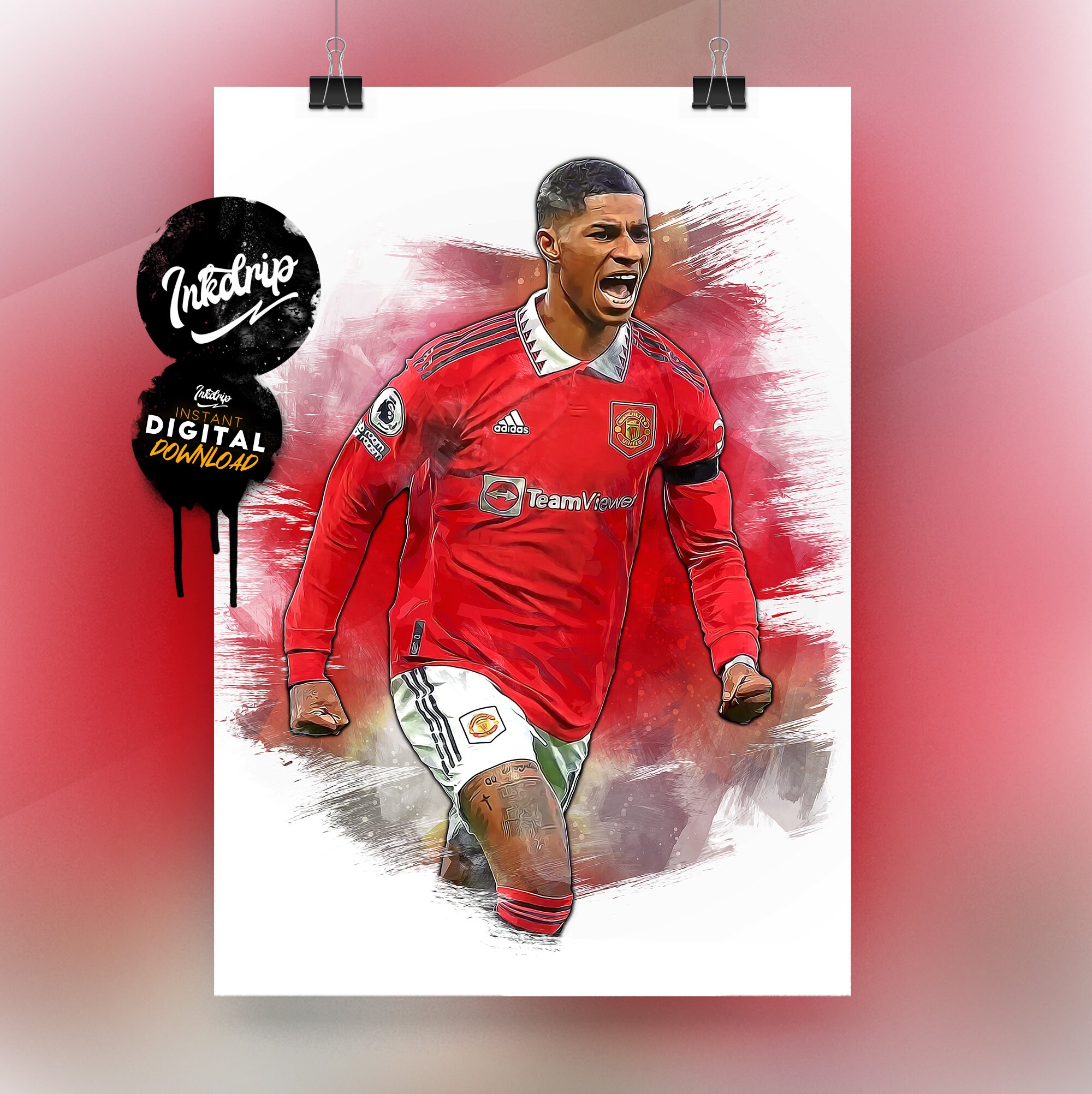 Marcus Rashford Poster Premium Wall Art Print Instant - Etsy