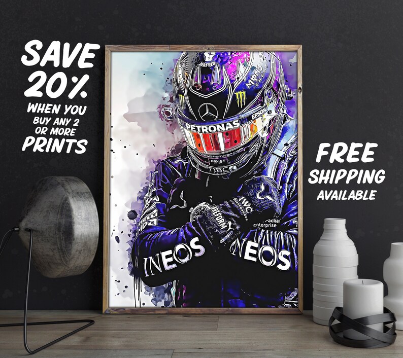 Lewis Hamilton Poster Wakanda Forever Pose Mercedes AMG F1 - Etsy