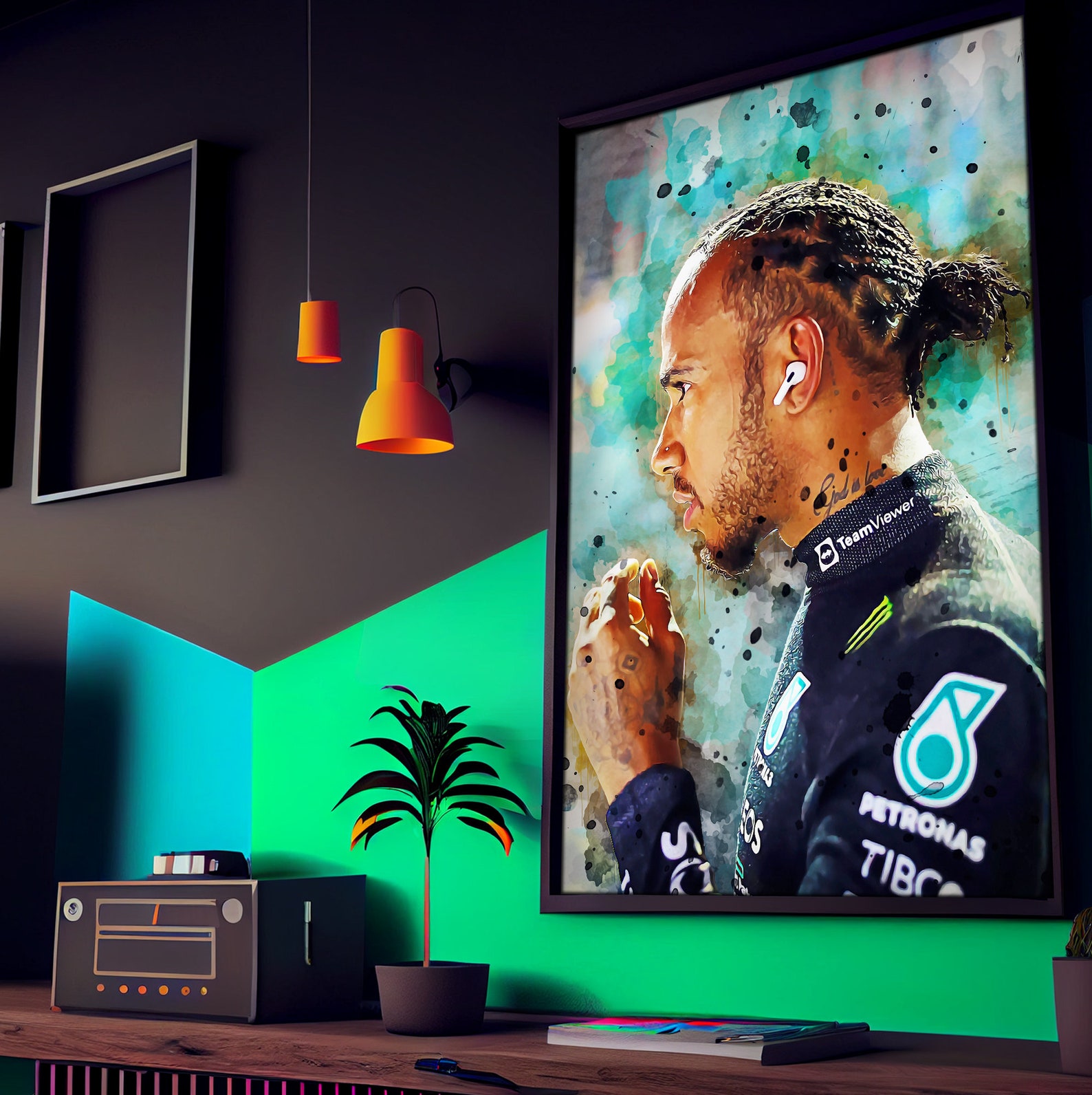 Lewis Hamilton F1 Portrait Poster | Mercedes AMG Racing Art - Etsy UK