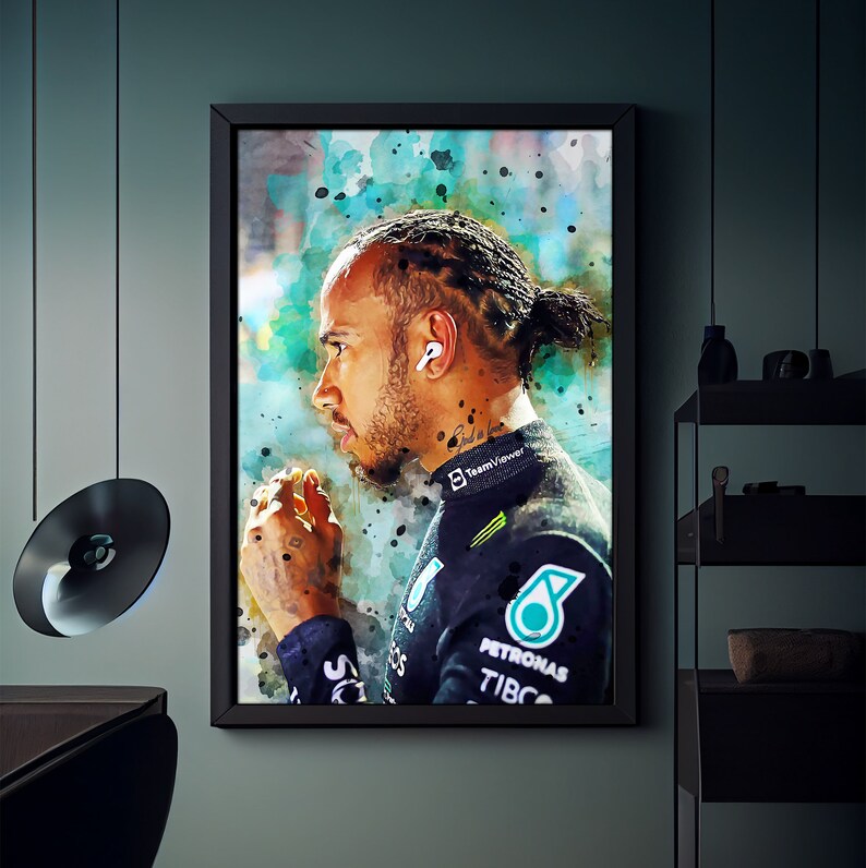Lewis Hamilton F1 Portrait Poster | Mercedes AMG Racing Art - Etsy UK