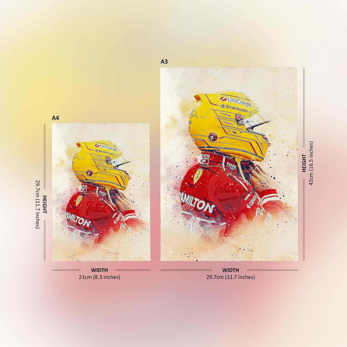 Lewis Hamilton Poster - Ferrari F1 Framed Print - Etsy