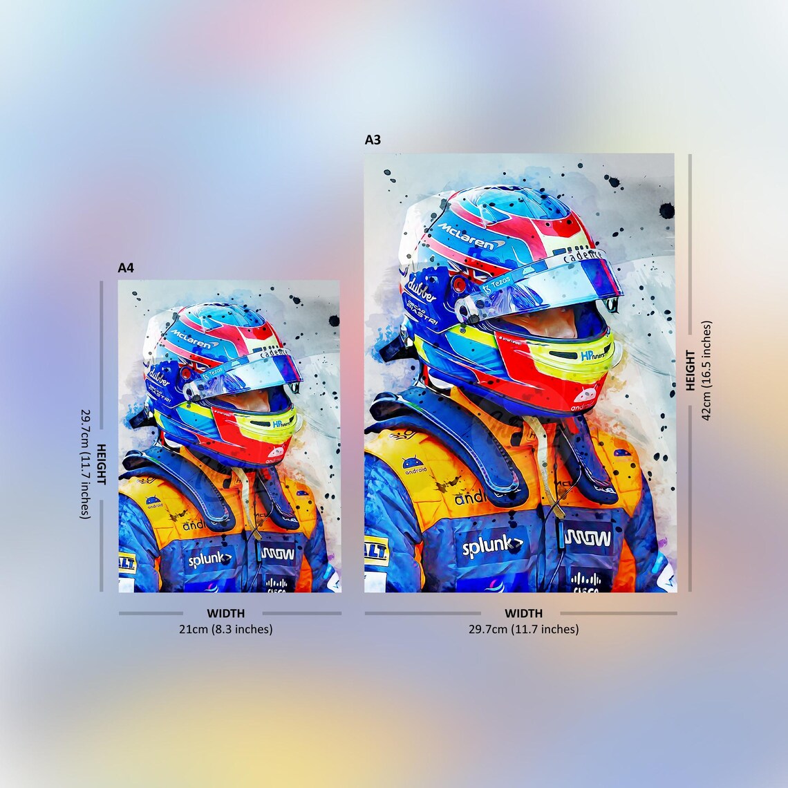 Oscar Piastri Print Mclaren F1 Wall Art - Oscar Piastri Poster Birthday ...