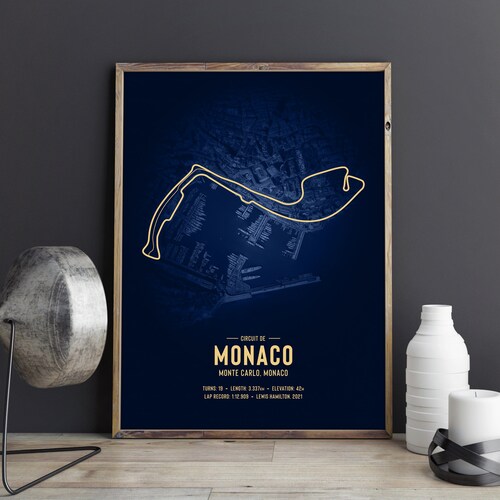 Circuit De Monaco 3D Wood Track Map F1 Wall Art Customizable - Etsy
