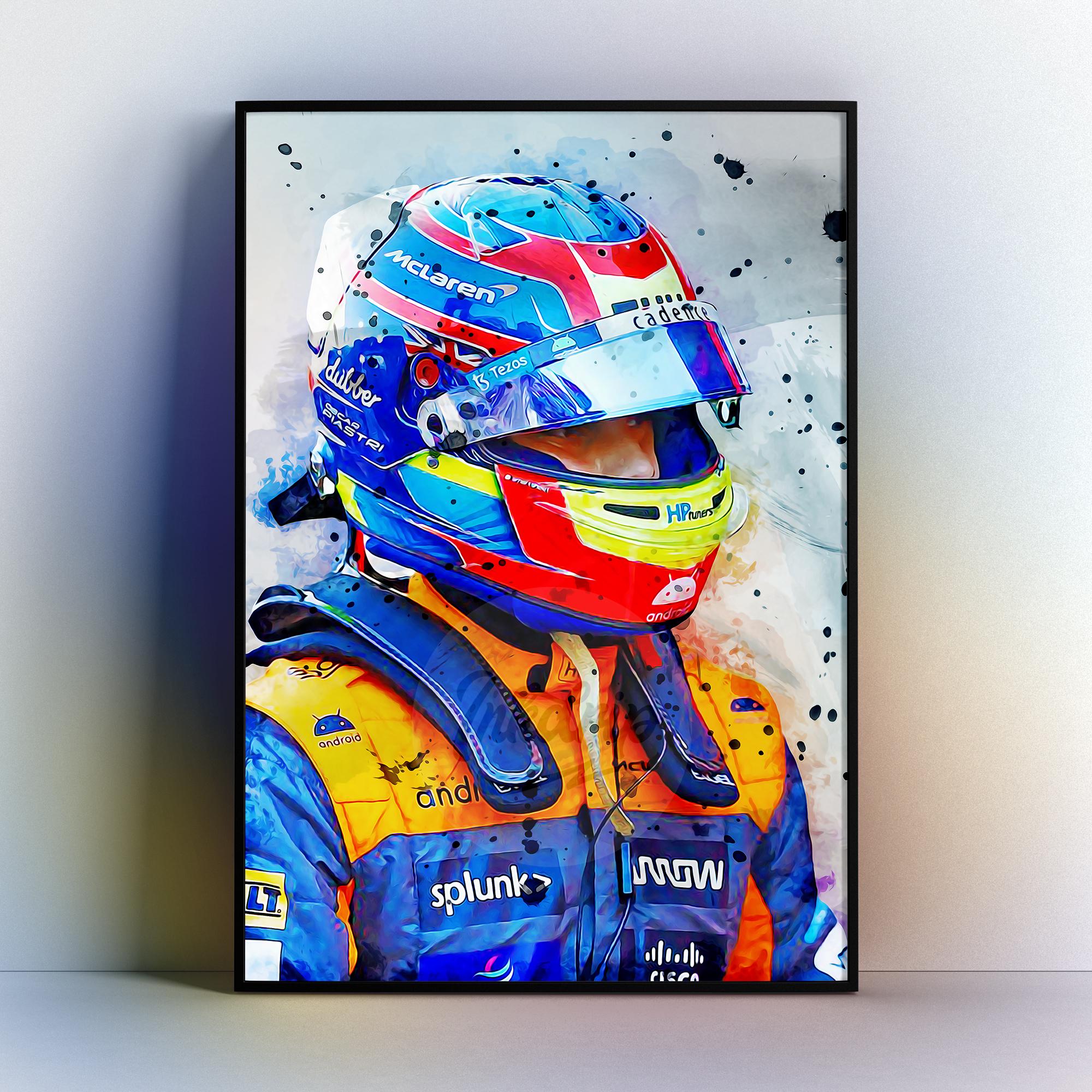 Oscar Piastri Print Mclaren F1 Wall Art - Oscar Piastri Poster Birthday ...